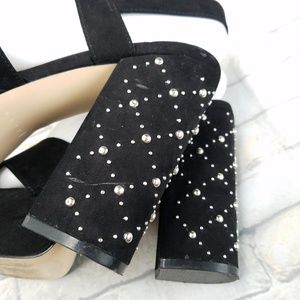 Leith | Shoes | Leith Chunky Block Heels Studded Slingback 75 | Poshmark